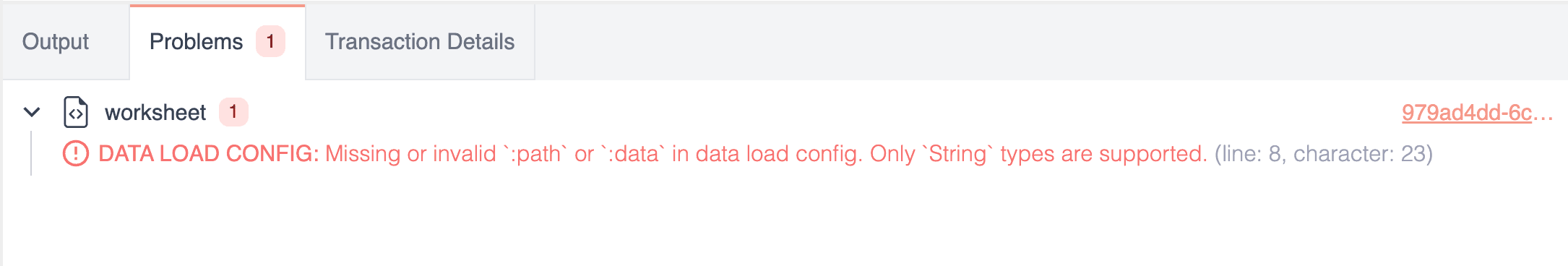 Data Loading Configuration Error Rai Documentation 9780